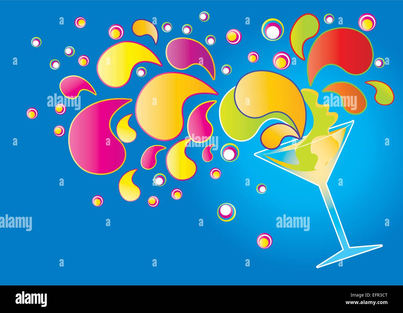cocktail glass making a splash, vector illustration Stock Vector Image ...