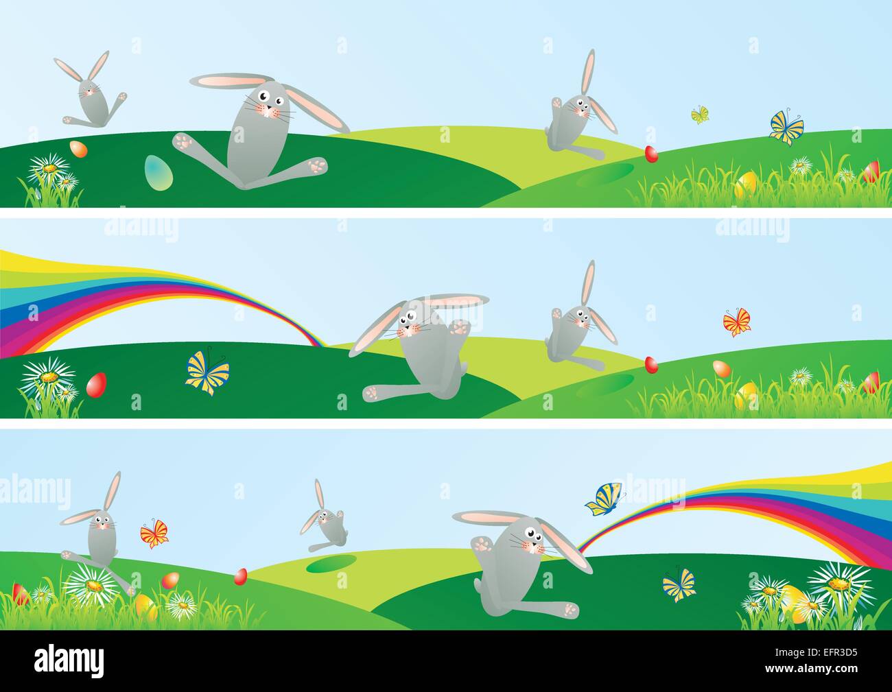 Vector Easter spring web banner set with space for your logo and text ...