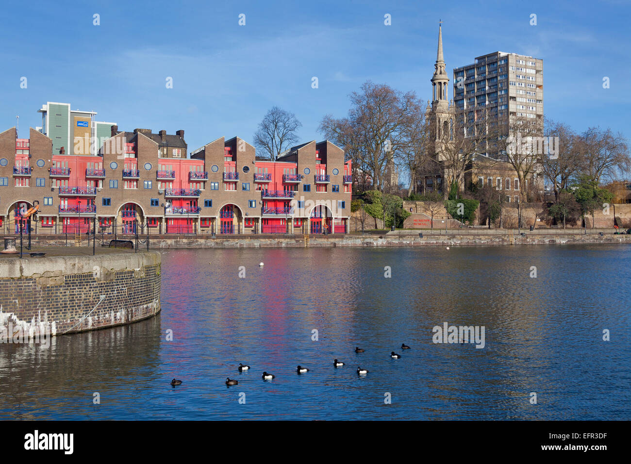 London, Shadwell Looking across Shadwell Basin towards a modern ...