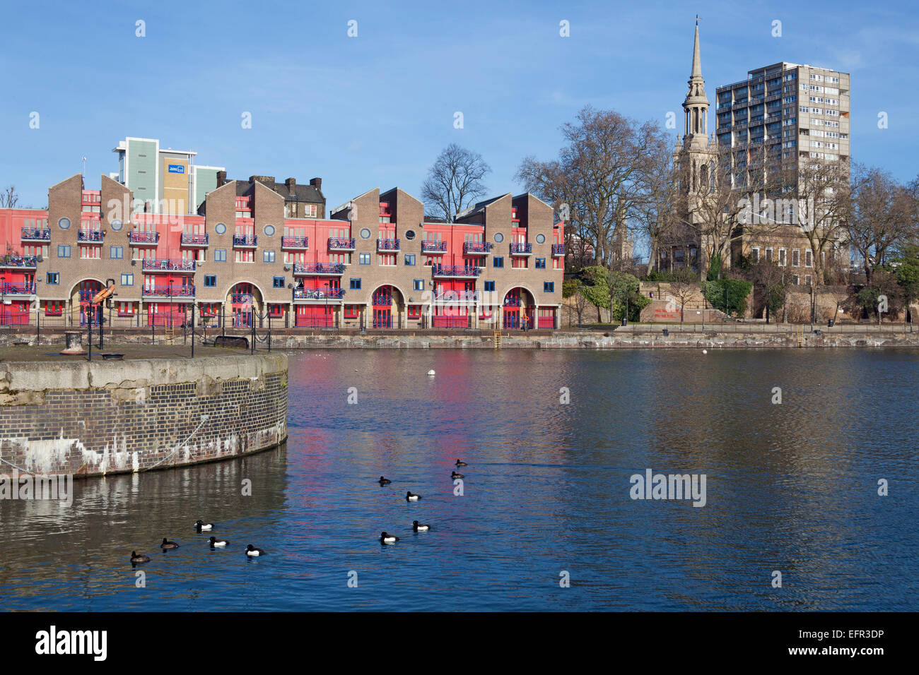 London, Shadwell Looking across Shadwell Basin towards a modern ...