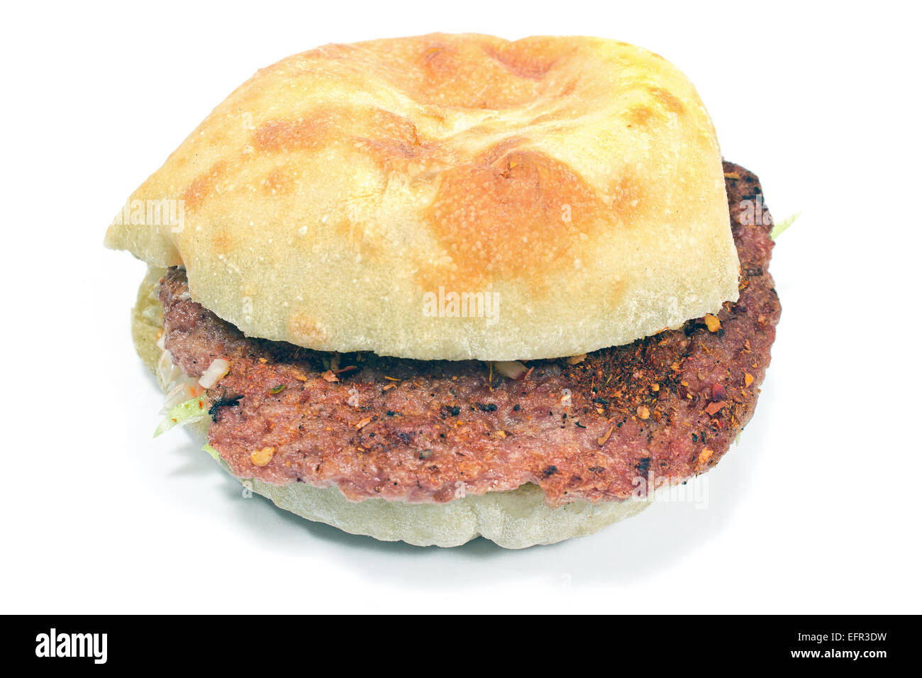 Burger with beef meat isolated on white Stock Photo - Alamy