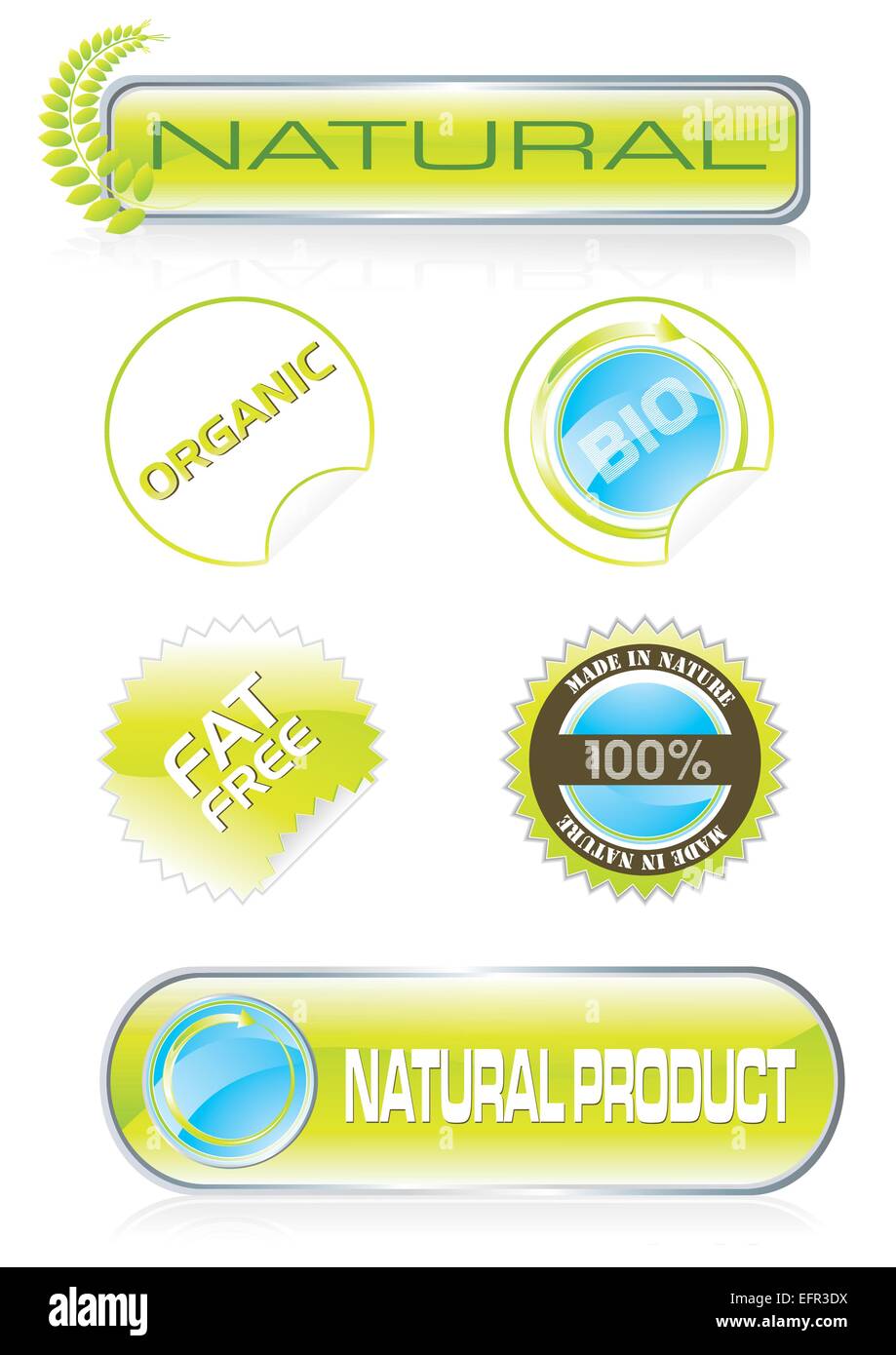 Nature stickers and buttons set, vector illustration Stock Vector Image ...