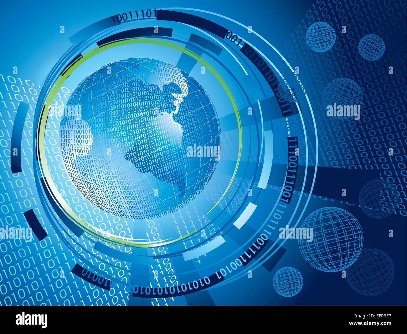 global ecology binary background with green circle surrounding earth ...