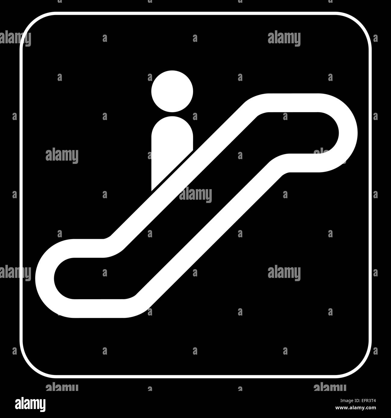 Escalator Information signal Stock Photo - Alamy