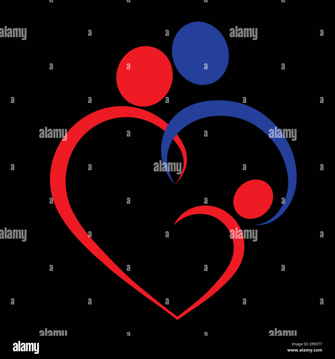 Family heart symbol Stock Photo - Alamy