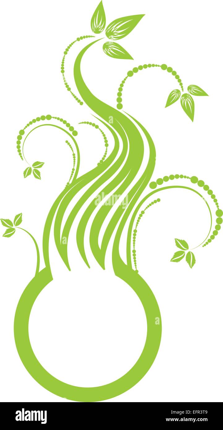 Round floral frame with space for text, vector illustration Stock ...