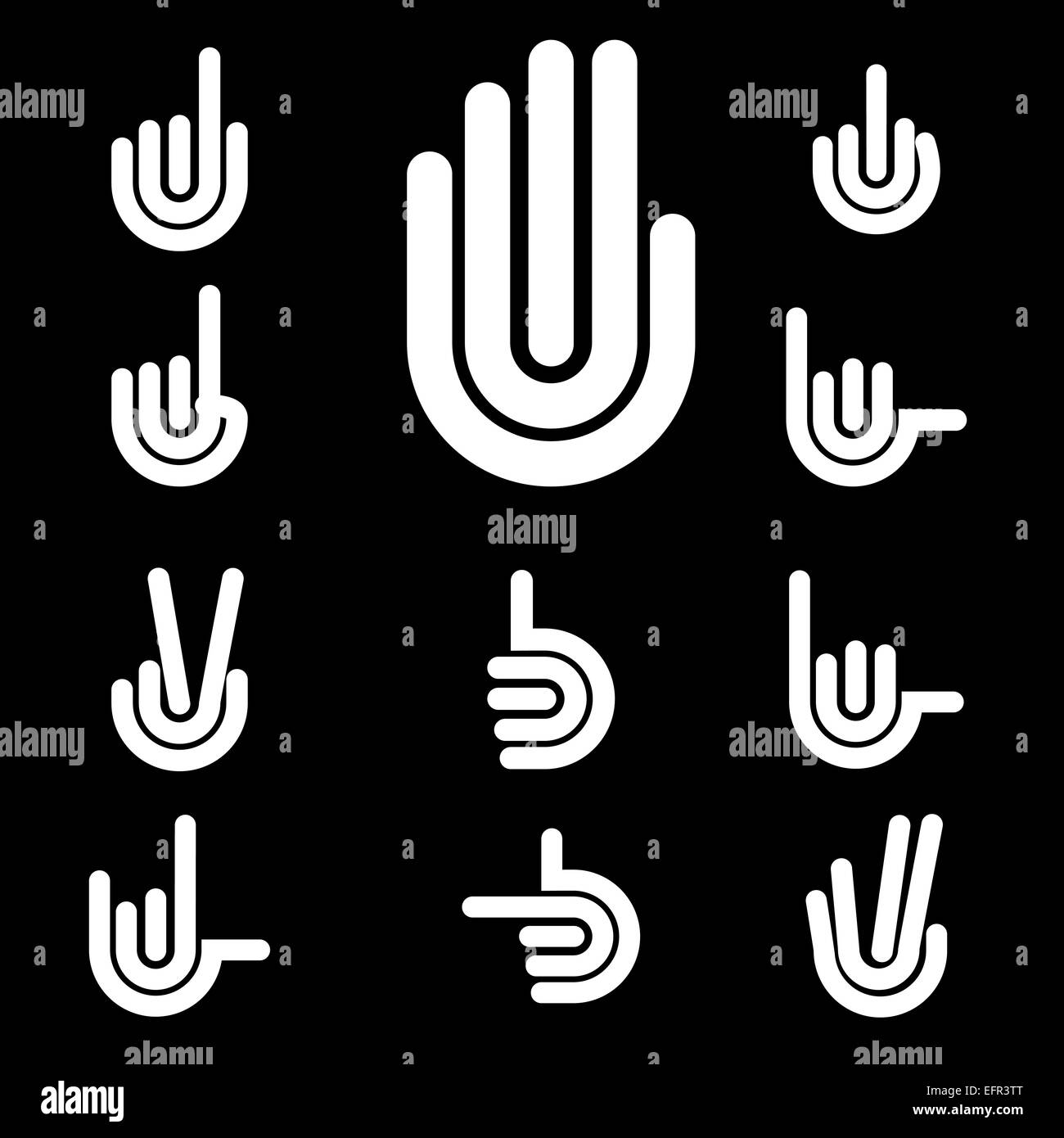 Hand Gestures and signals -set of icons for your design Stock Photo - Alamy