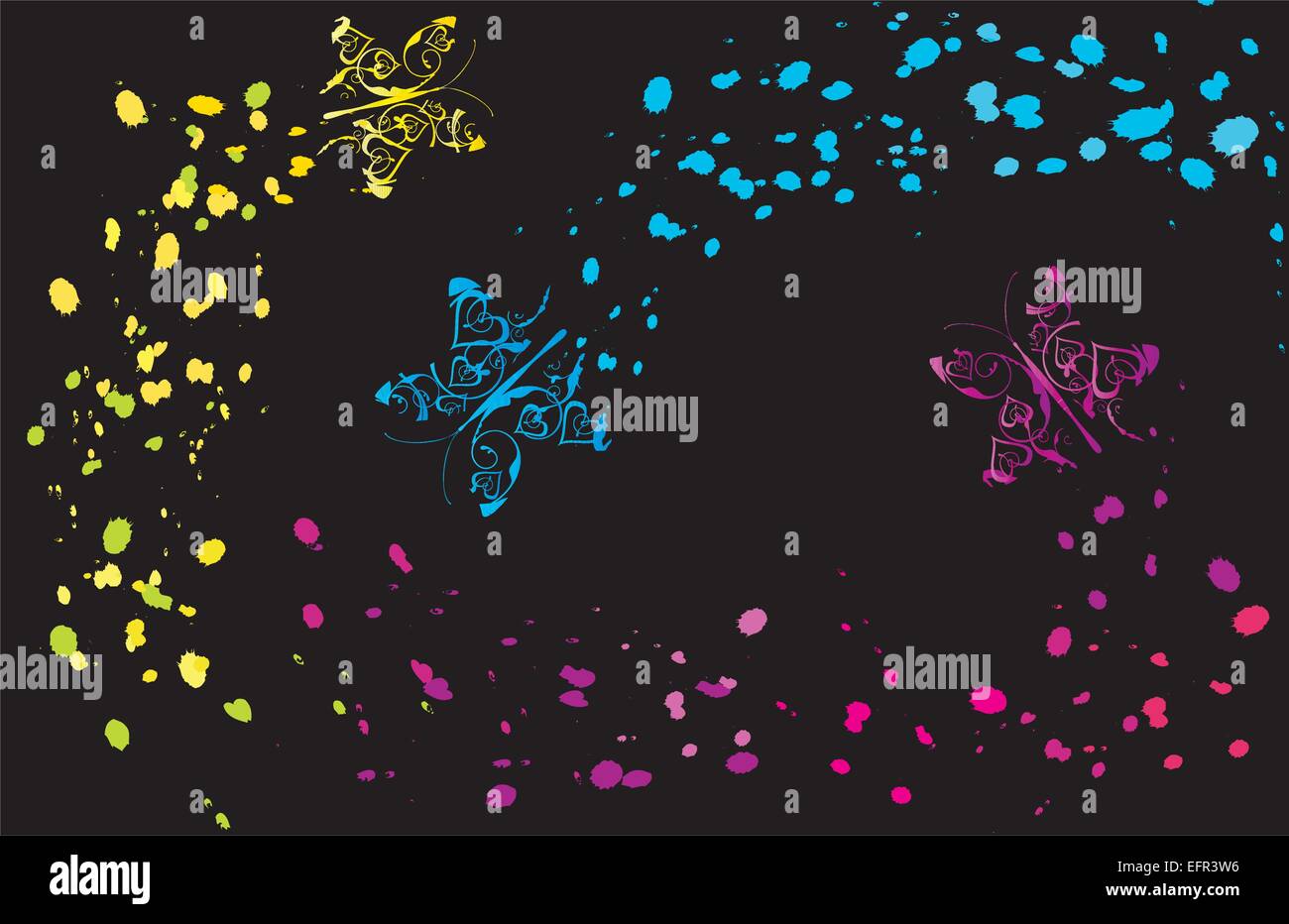 colored flying Abstract butterflies vector illustration Stock Vector ...