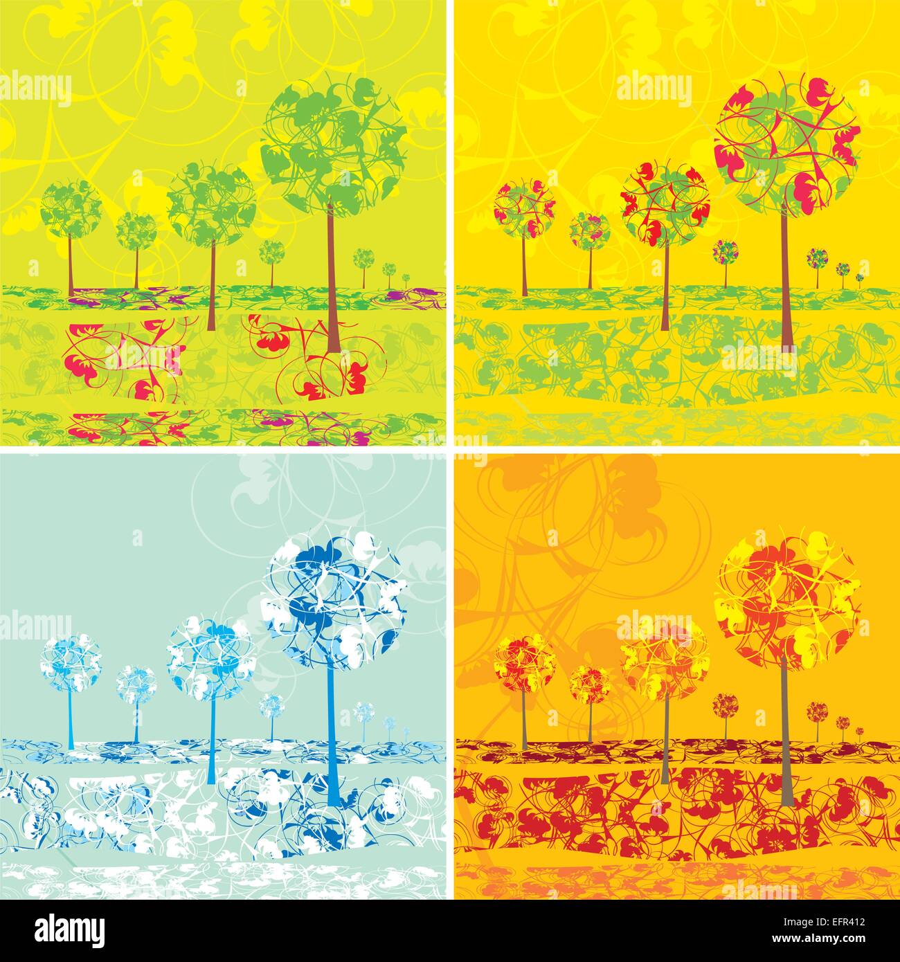 Four seasons background vector illustration Stock Vector Image & Art ...