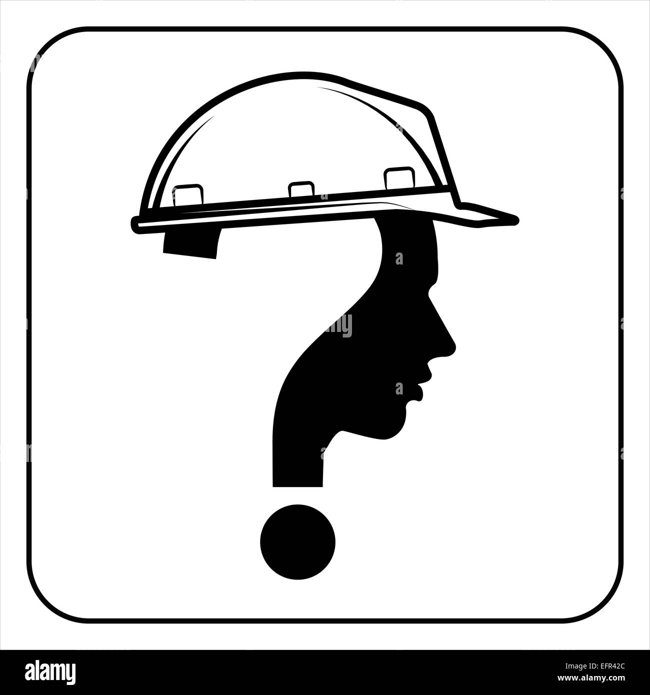 Modern worker man sign with question mark Stock Photo - Alamy