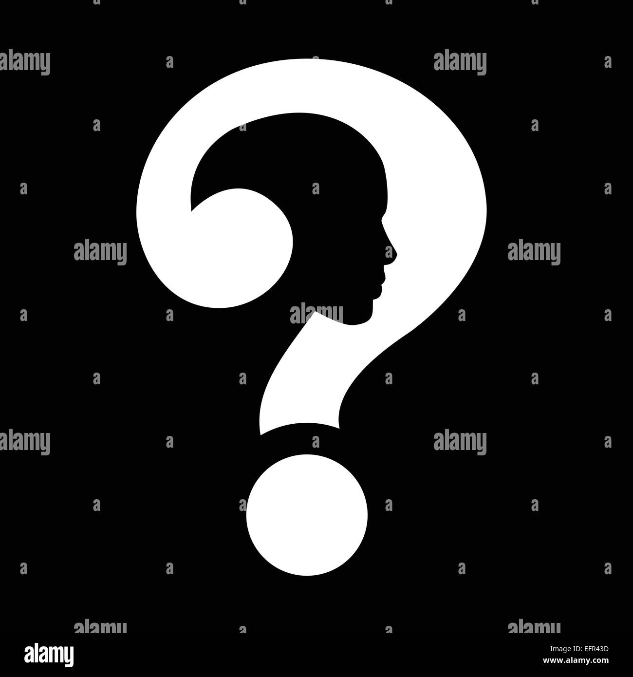 Question mark head hi-res stock photography and images - Alamy