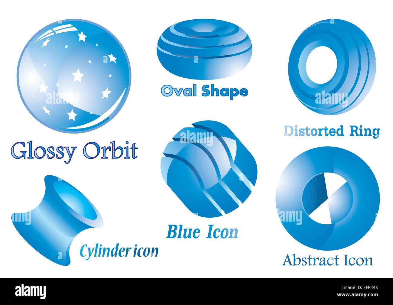 Abstract blue and shiny icon set, vector illustration Stock Vector ...