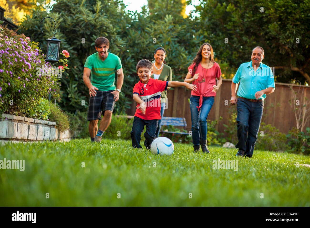 6 year old playing football hi-res stock photography and images - Alamy
