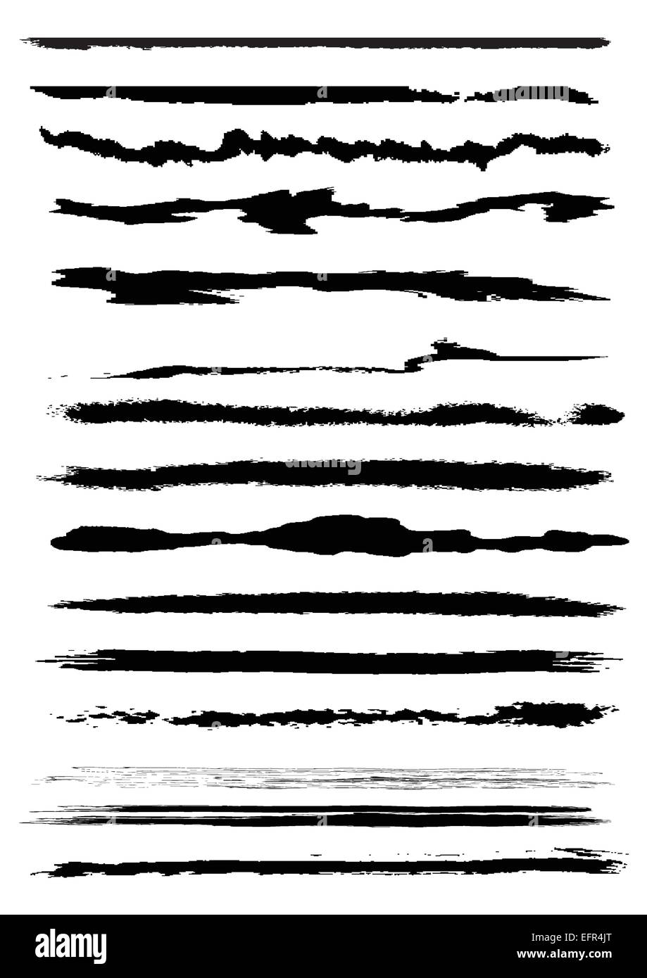 Set of grunge line brushes, vector illustration Stock Vector Image ...