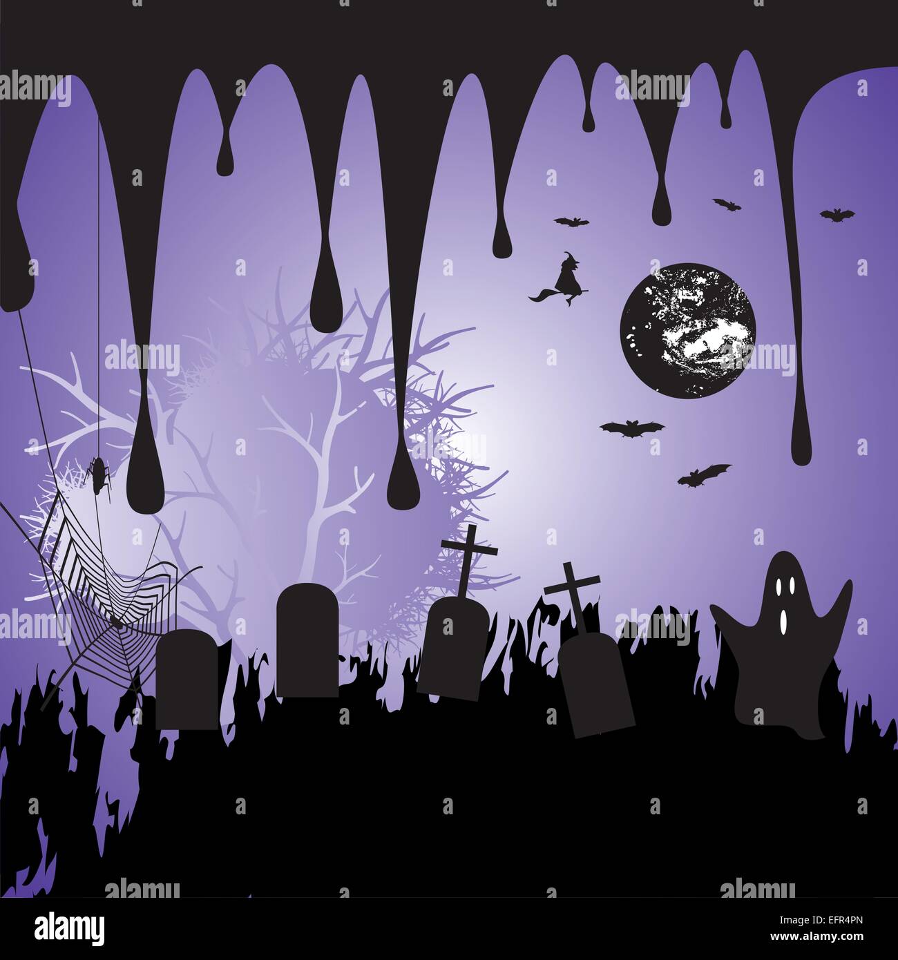 Halloween scary background, vector illustration Stock Vector Image ...