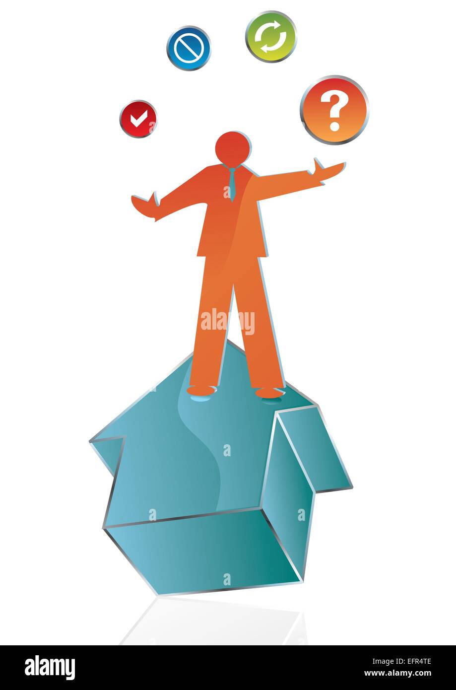 conceptual Business icon of man juggling his possibilities, vector ...