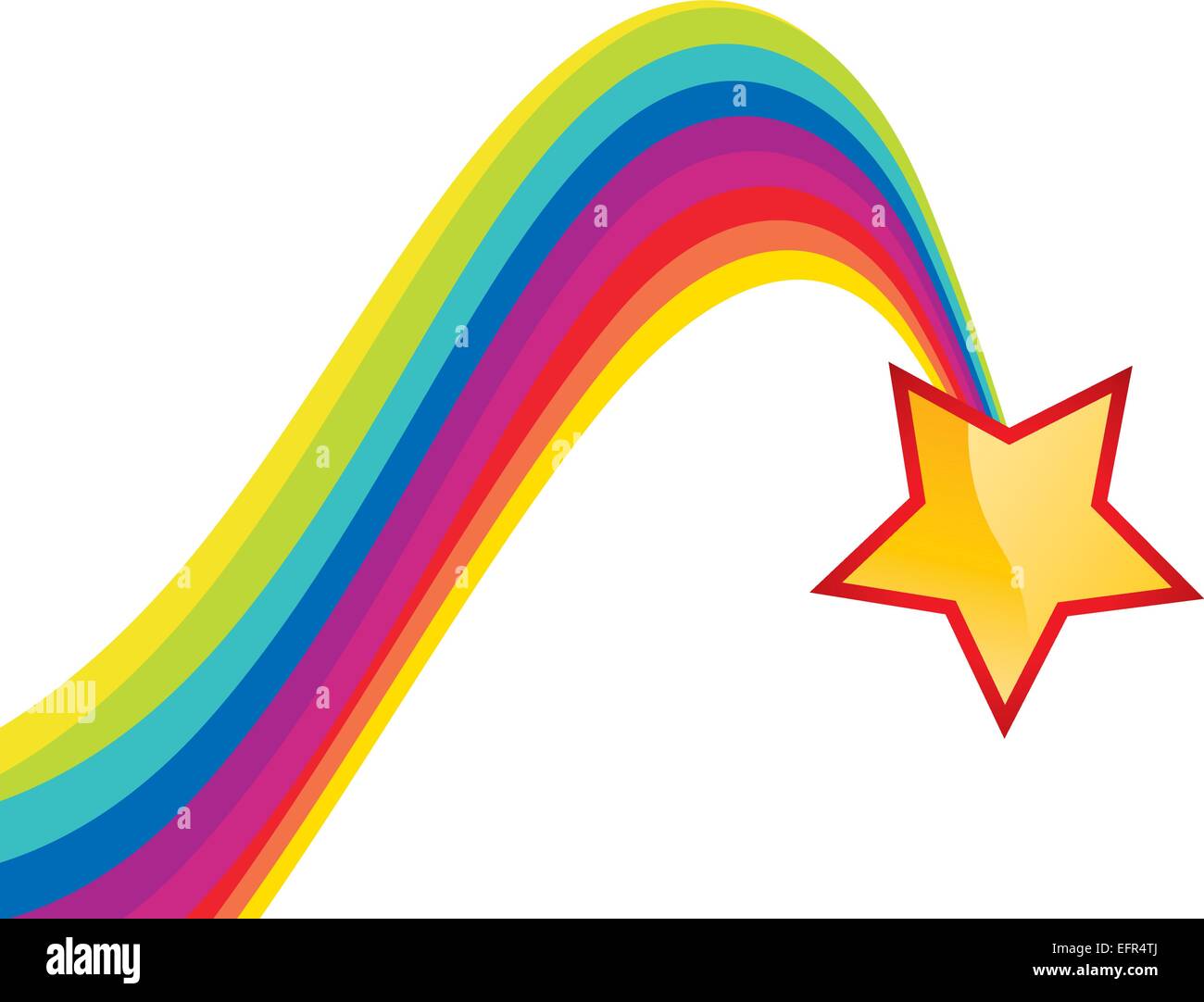Shiny star and rainbow trail, vector illustration Stock Vector Image ...