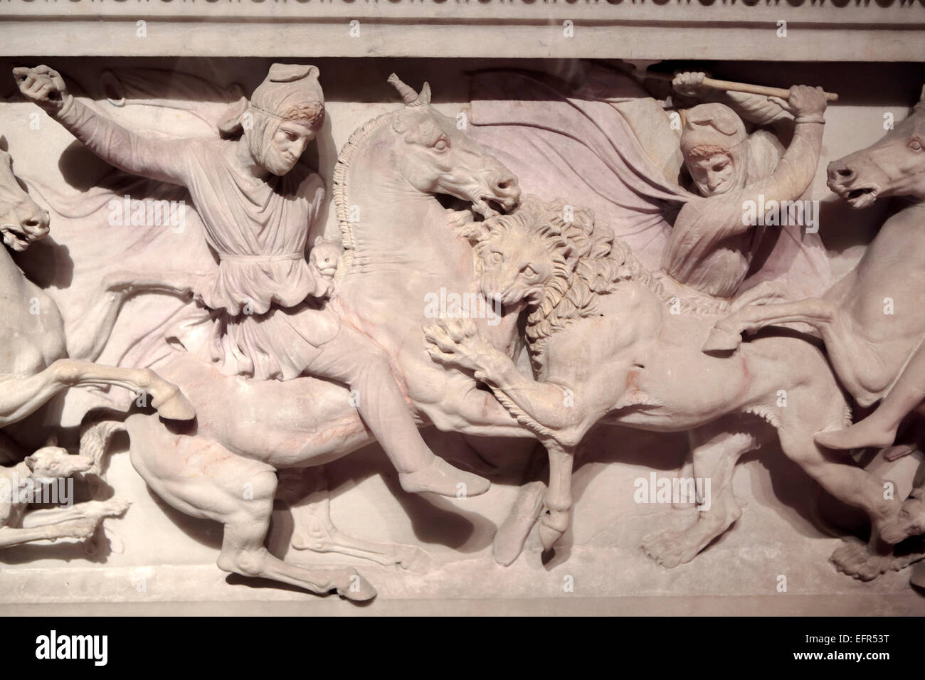Alexander Sarcophagus (4th century BC), Istanbul Archaeology Museums ...