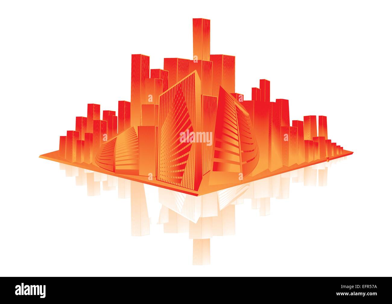 Shiny orange city with reflection Stock Vector Image & Art - Alamy