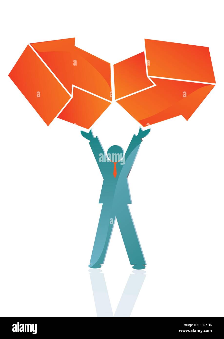 conceptual Business icon of man showing directions and risks, vector ...