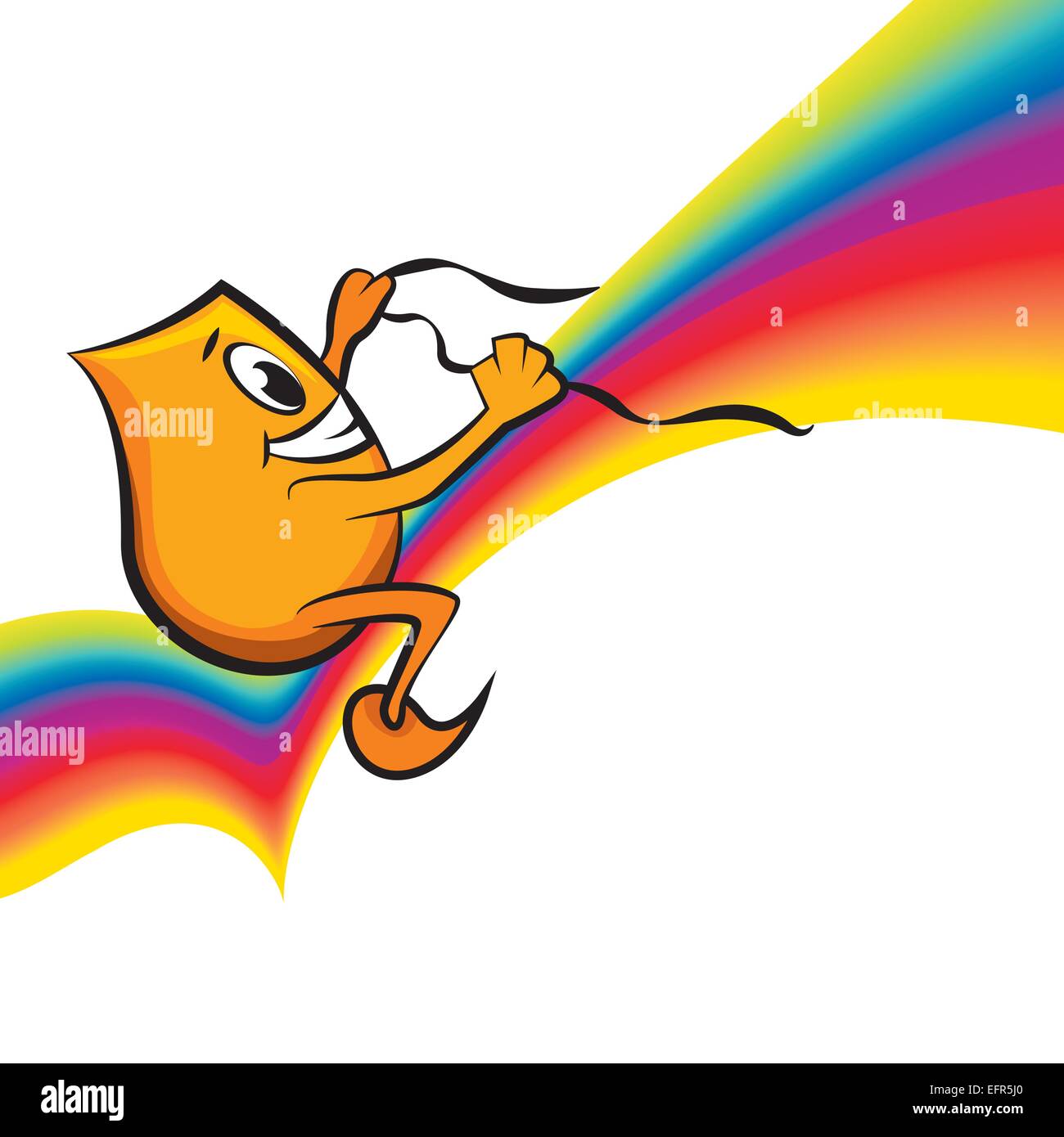 Cartoon character - Blinky - riding rainbow, vector illustration Stock ...