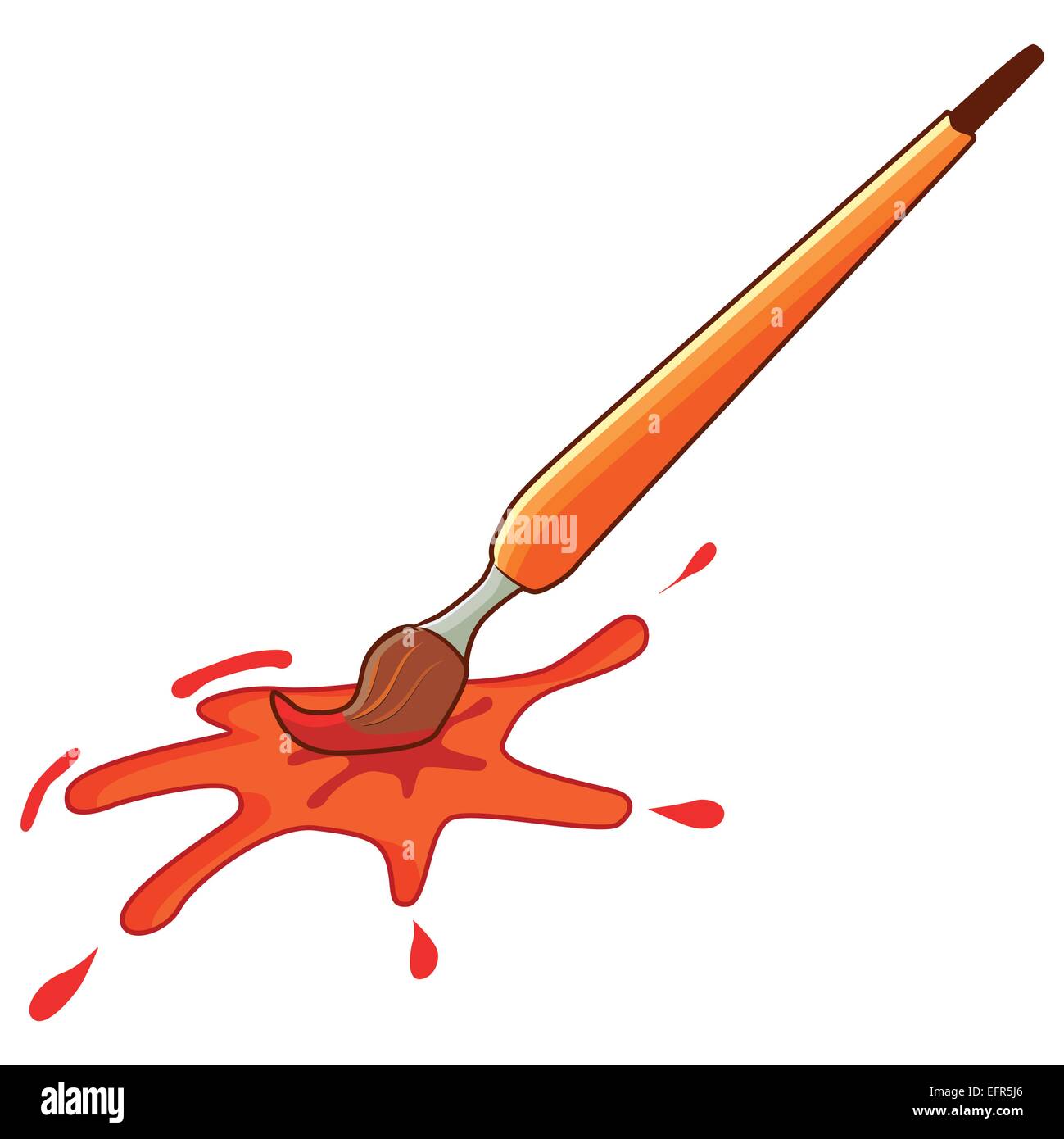 Paintbrush with splat of color, vector illustration Stock Vector Image ...
