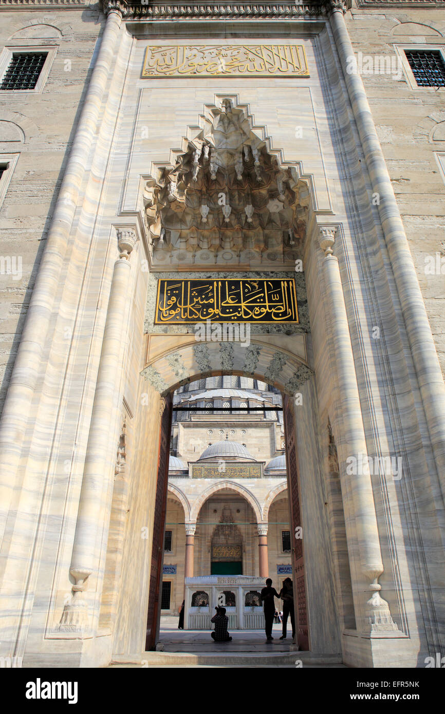 Suleymaniye mosque, architect Sinan (1557), Istanbul, Turkey Stock ...