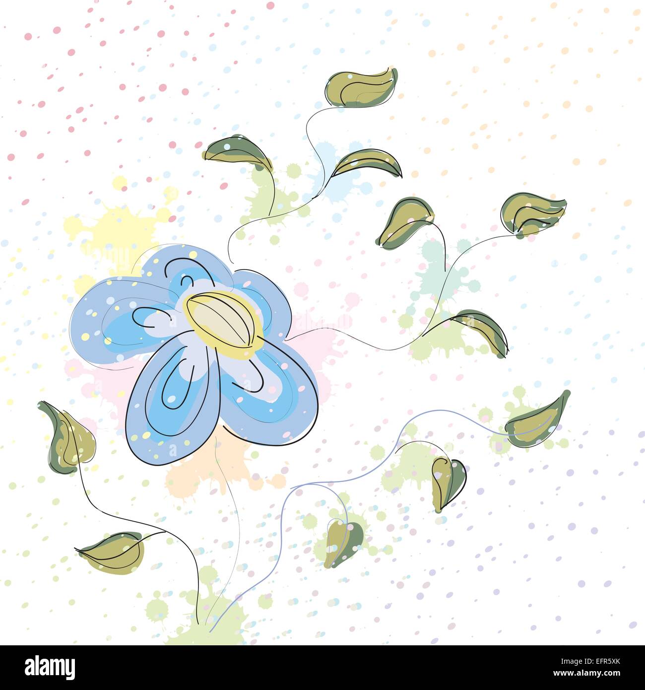 Pastel spring flower hand drawn vector illustration Stock Vector Image ...
