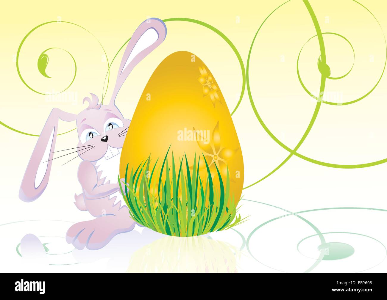 Easter bunny and easter egg, vector illustration Stock Vector Image ...