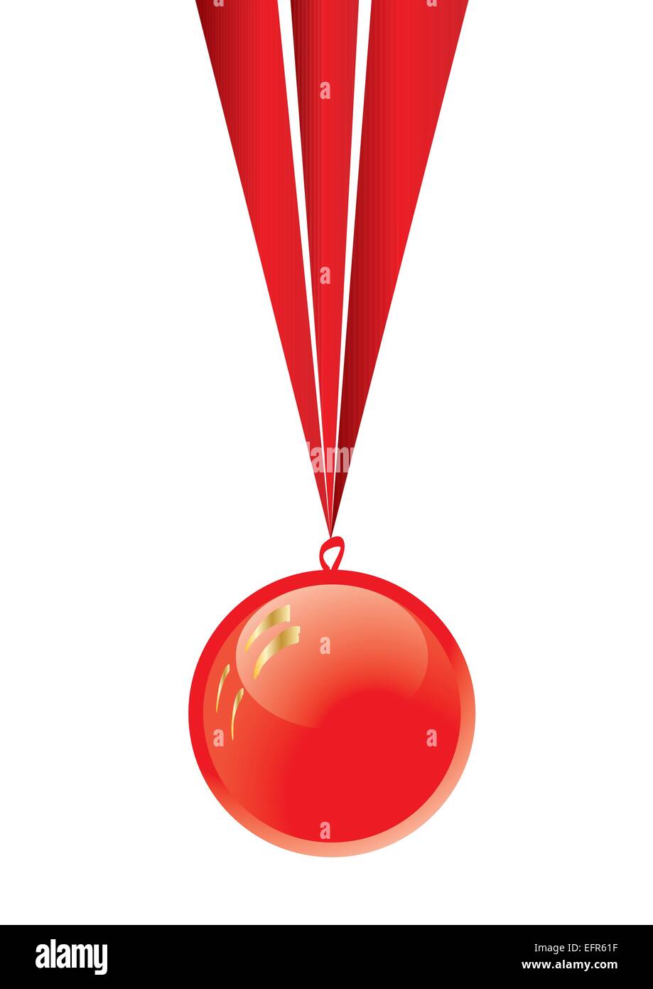 Red medal with ribbon isolated on white, vector illustration Stock ...