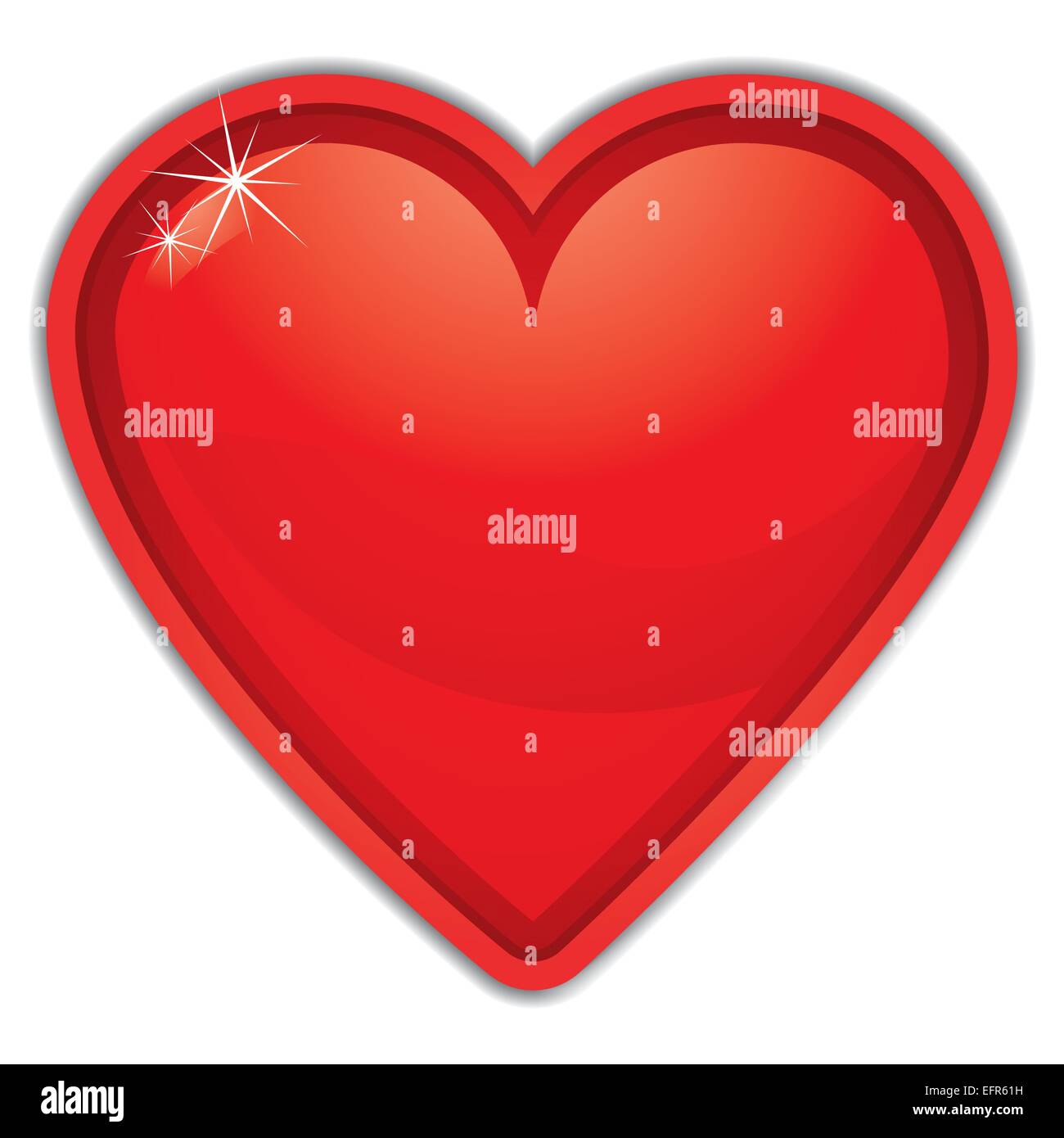 shiny red heart sticker, vector illustration Stock Vector Image & Art ...