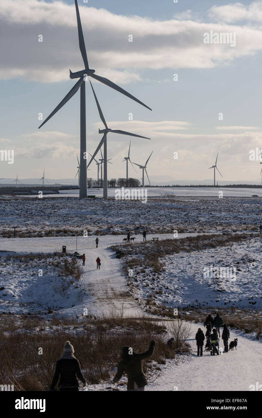 Whitelee wind farm, the UK's largest onshore wind farm, on Eaglesham ...