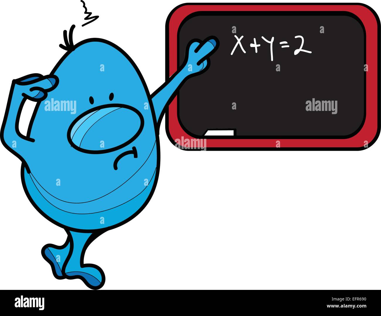 Chalk cartoon in front of board Stock Vector Images - Alamy