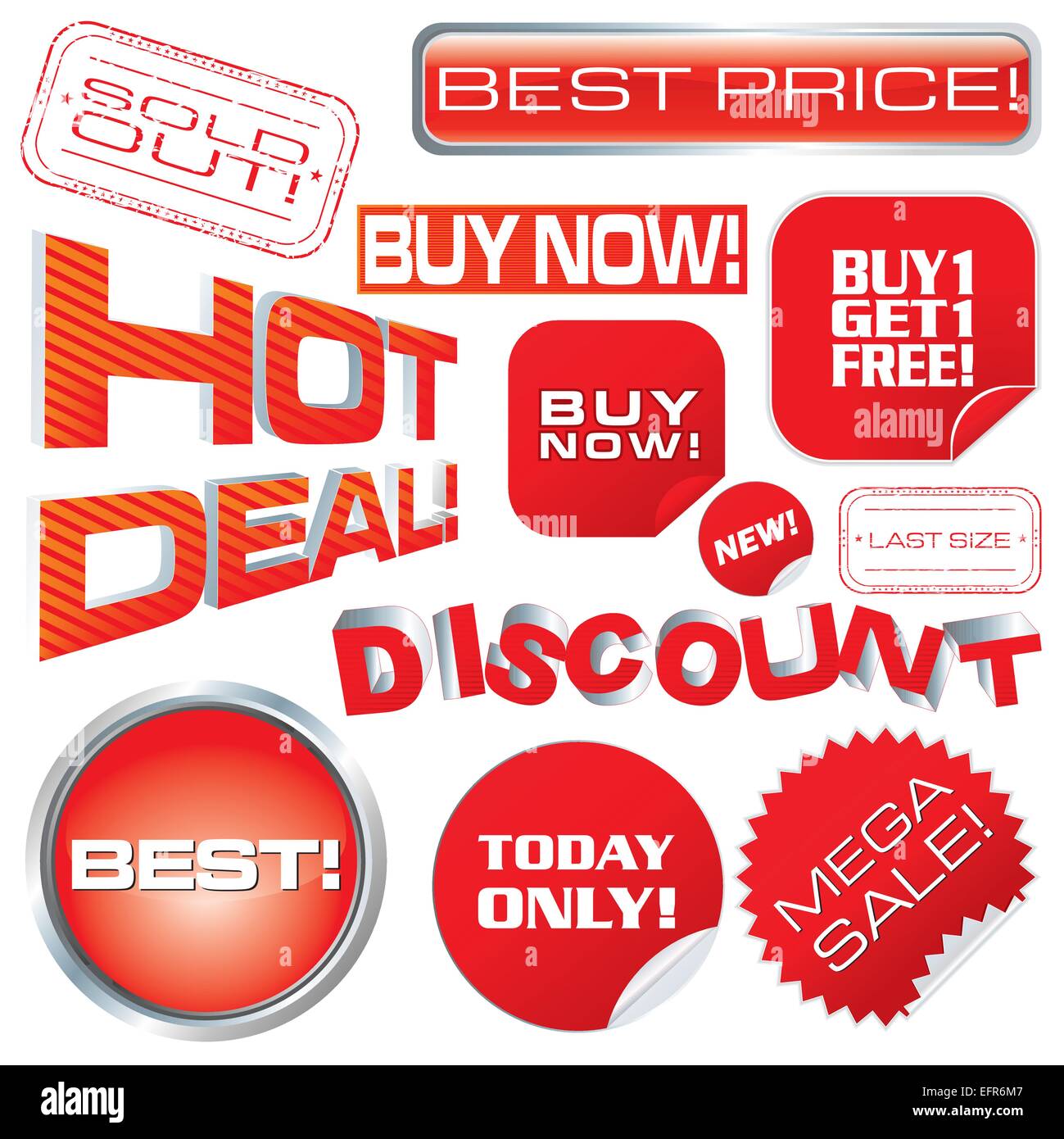 Set of sale marks, tags and stickers, vector illustration Stock Vector ...