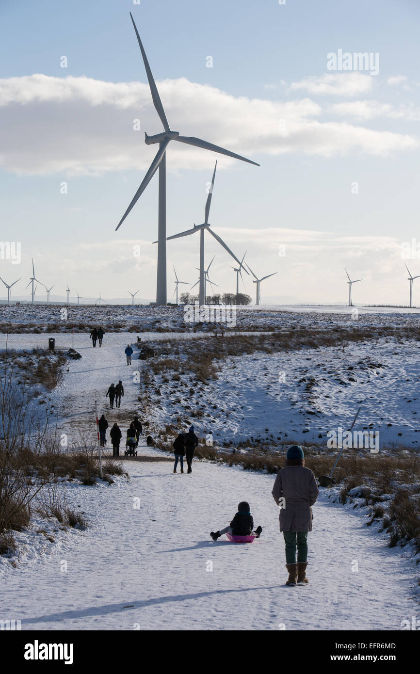 Whitelee wind farm, the UK's largest onshore wind farm, on Eaglesham ...