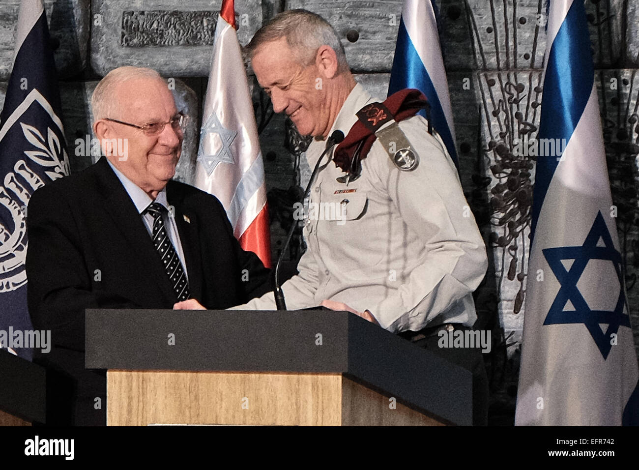 Jerusalem. 09th Feb, 2015. President REUVEN RIVLIN and Chief of Staff ...