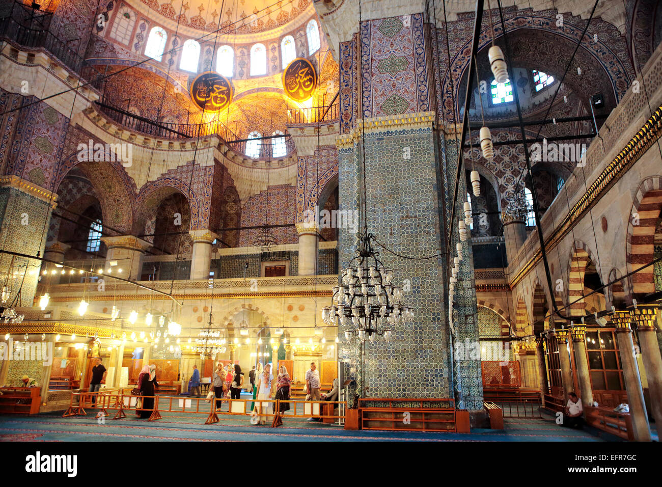 Interior of New Mosque or Yeni Cami (1665), Istanbul, Turkey Stock ...