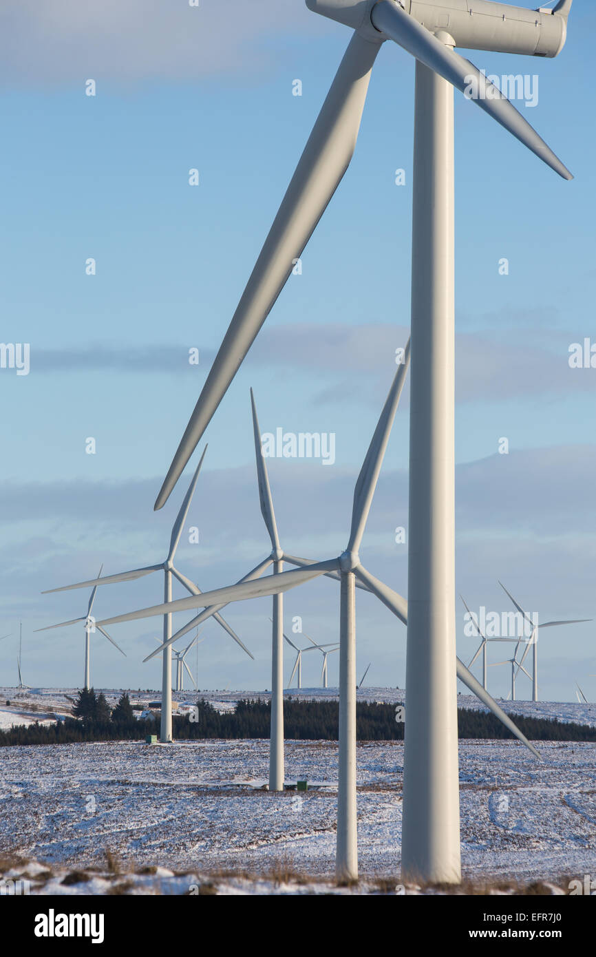 Whitelee wind farm, the UK's largest onshore wind farm, on Eaglesham ...