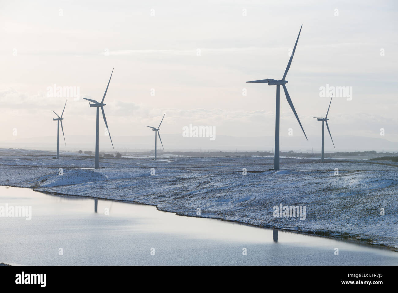 Whitelee wind farm, the UK's largest onshore wind farm, on Eaglesham ...