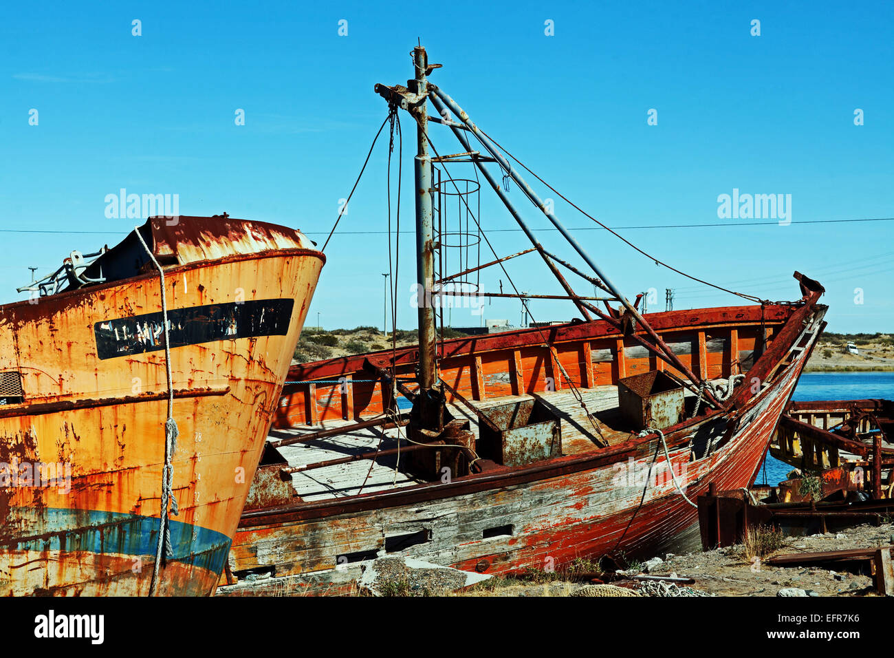 Scrapped Fishing Boats Stock Photo - Alamy