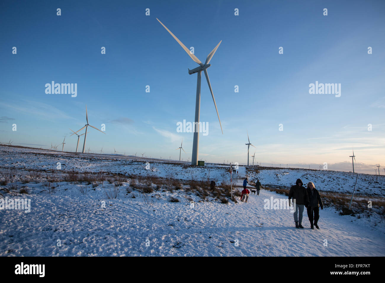 Whitelee wind farm, the UK's largest onshore wind farm, on Eaglesham ...