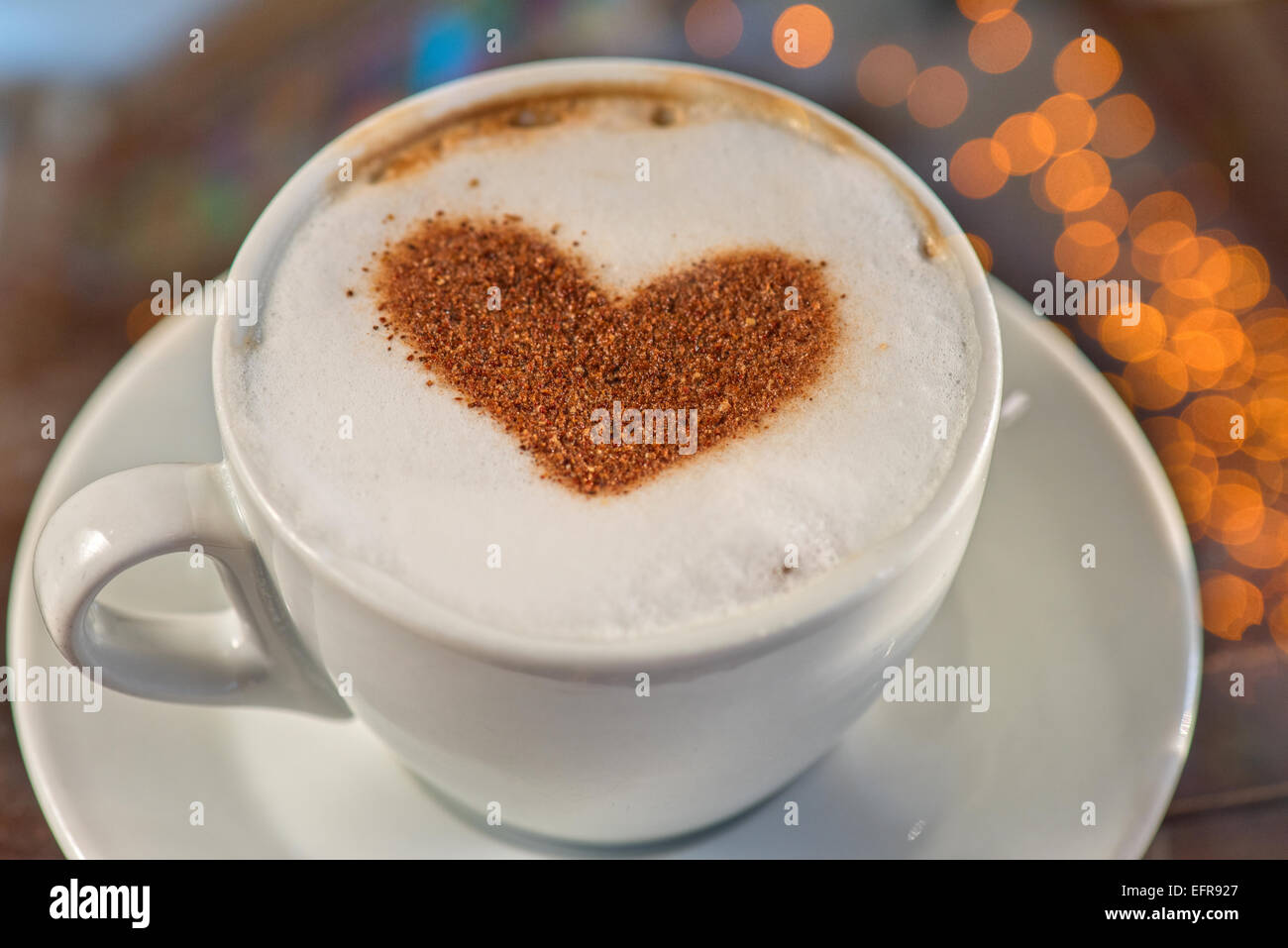 Coffee heart shape Stock Photo - Alamy