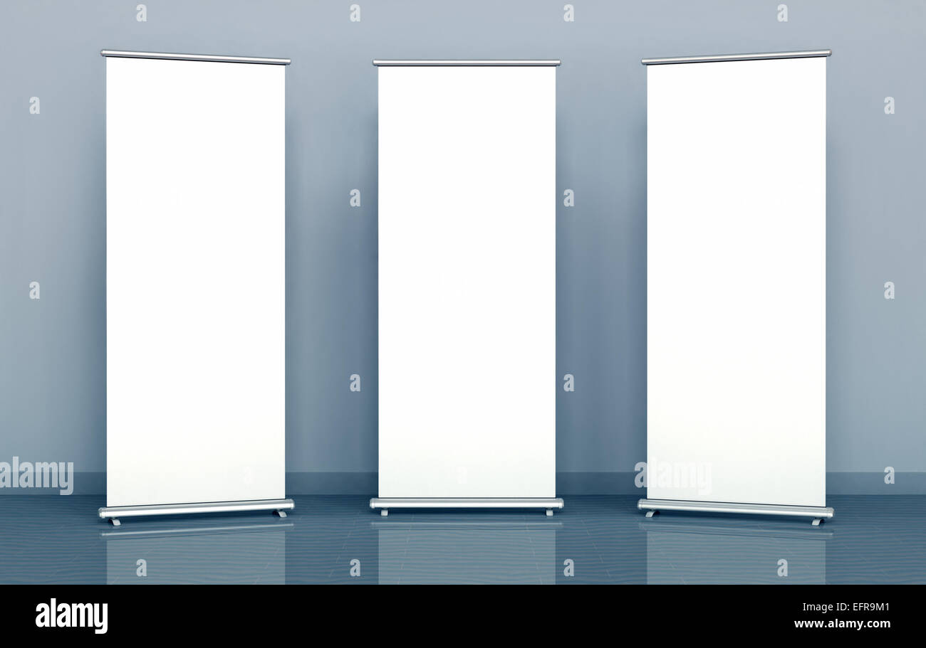 Roll up banners hi-res stock photography and images - Alamy