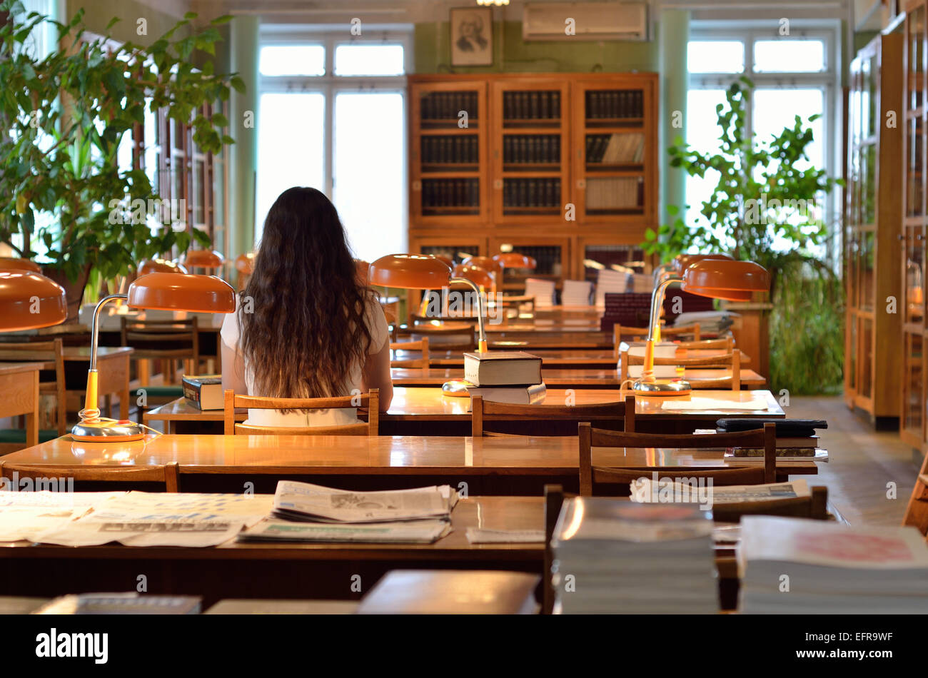 In the vintage library Stock Photo - Alamy