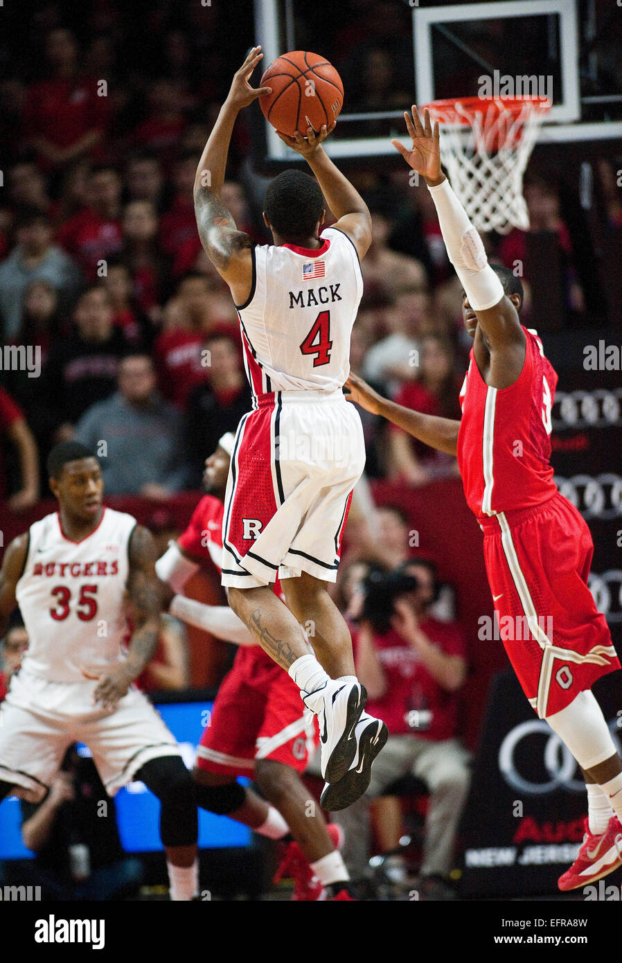 Piscataway, New Jersey, USA. 8th Feb, 2015. Rutgers' guard Myles Mack ...