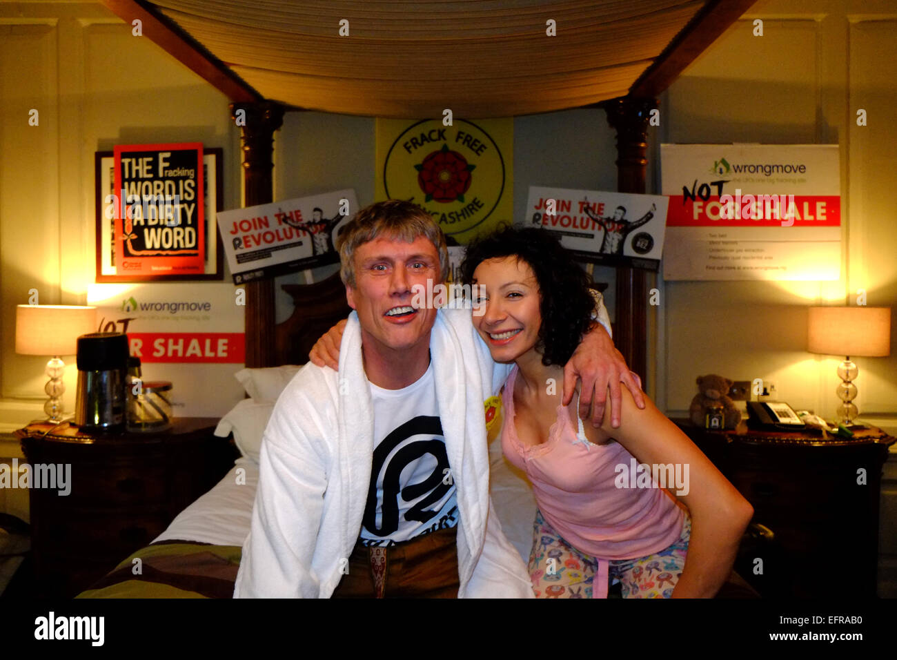 London, UK. 09th Feb, 2015. Mark 'Bez' Berry and his girlfriend ...