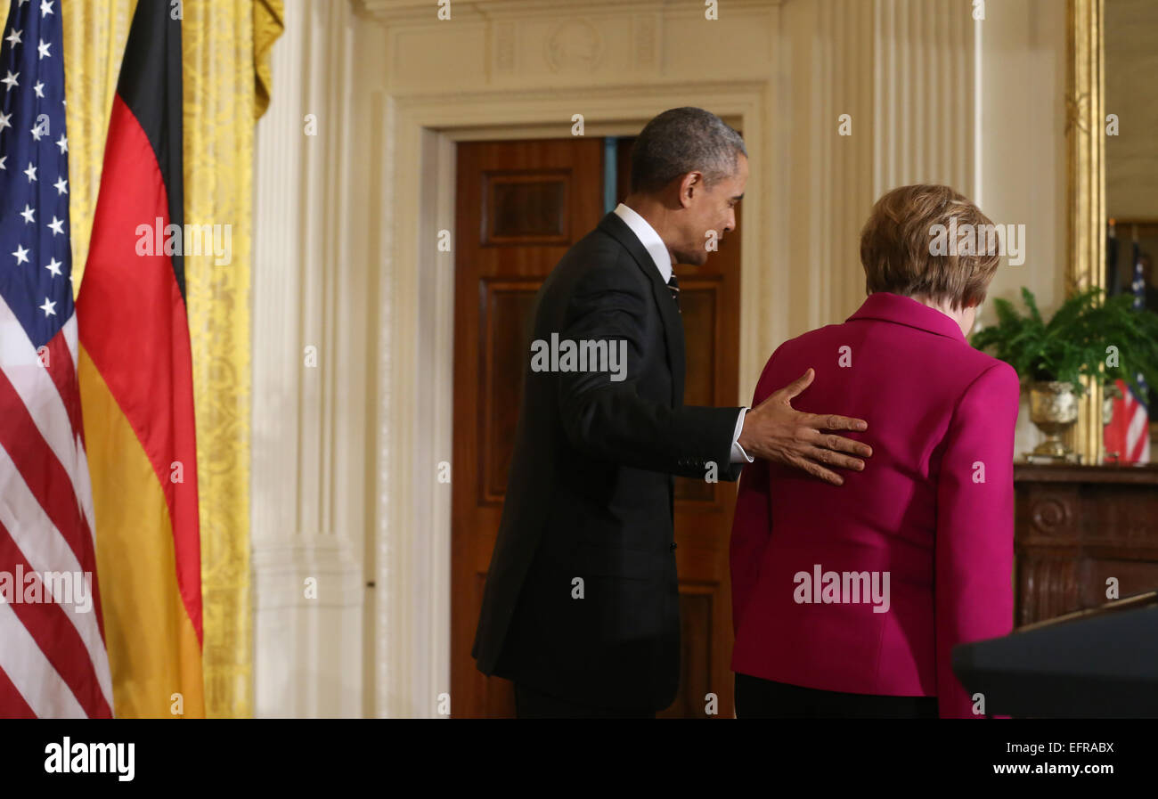 Washington DC, USA. 09th Feb, 2015. German Chancellor Angela Merkel ...