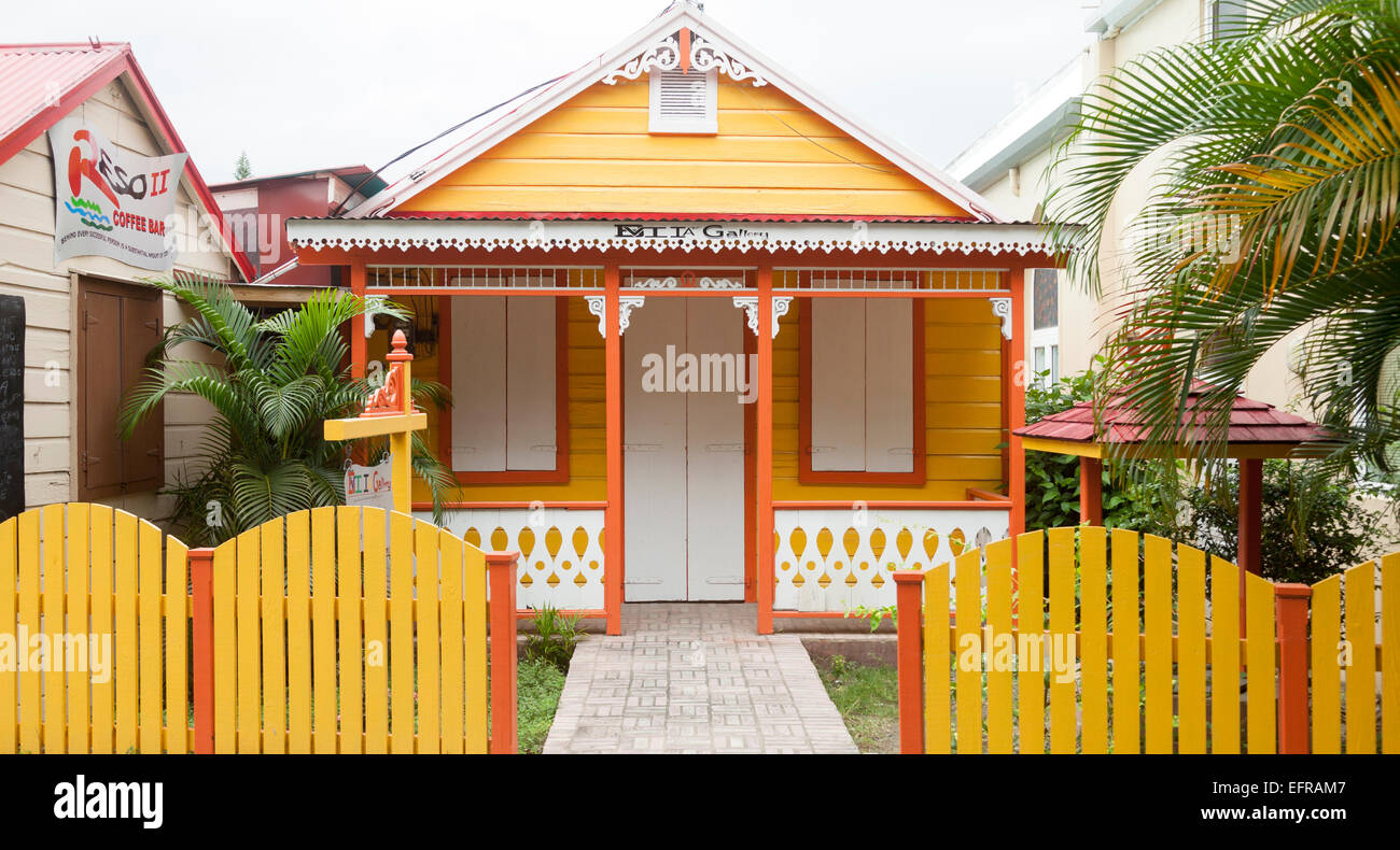 Cute, colorful Victorian style coffee shop and gallery on the Caribbean ...