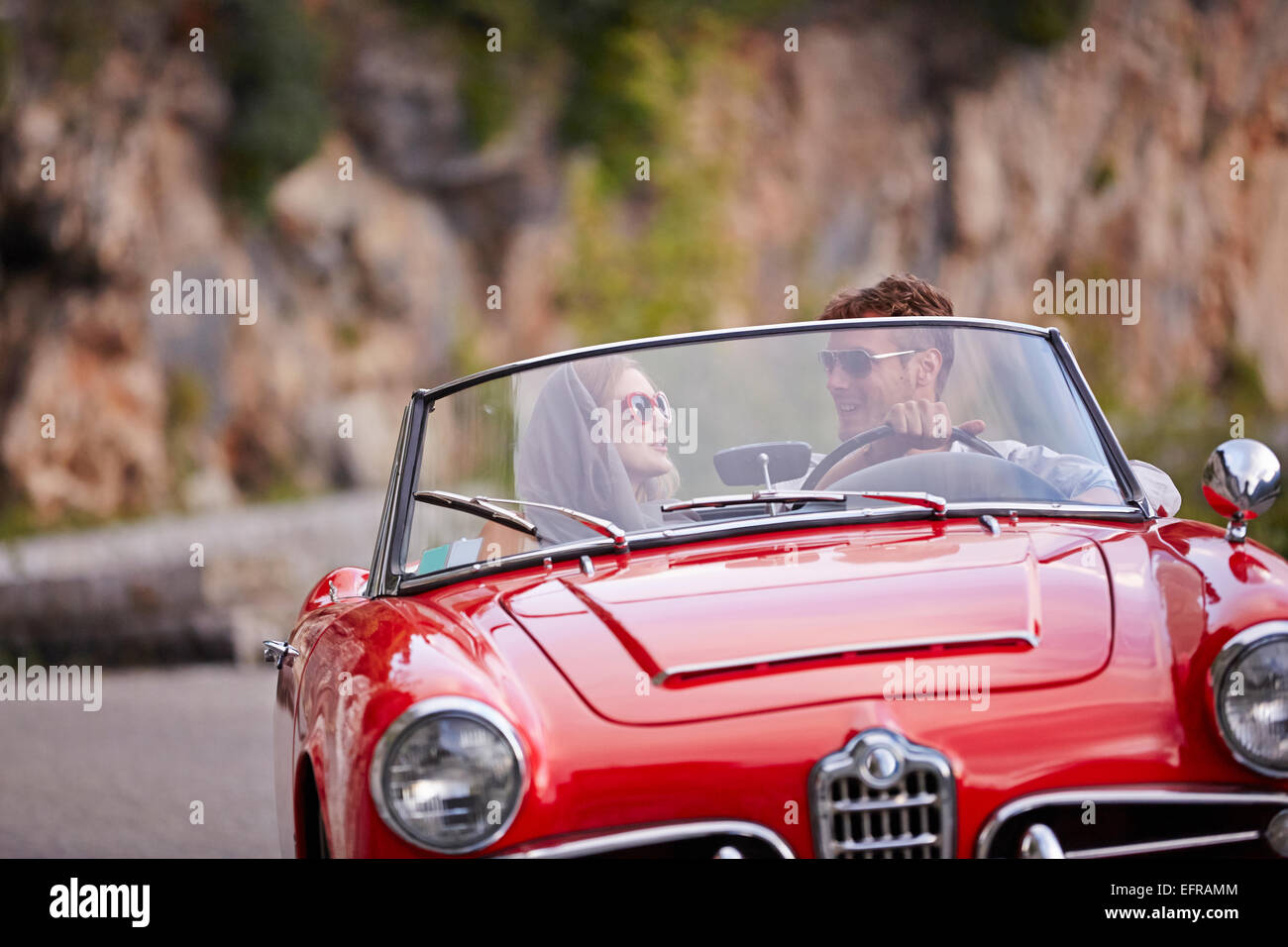 Girl Driving Classic Car High Resolution Stock Photography and Images ...