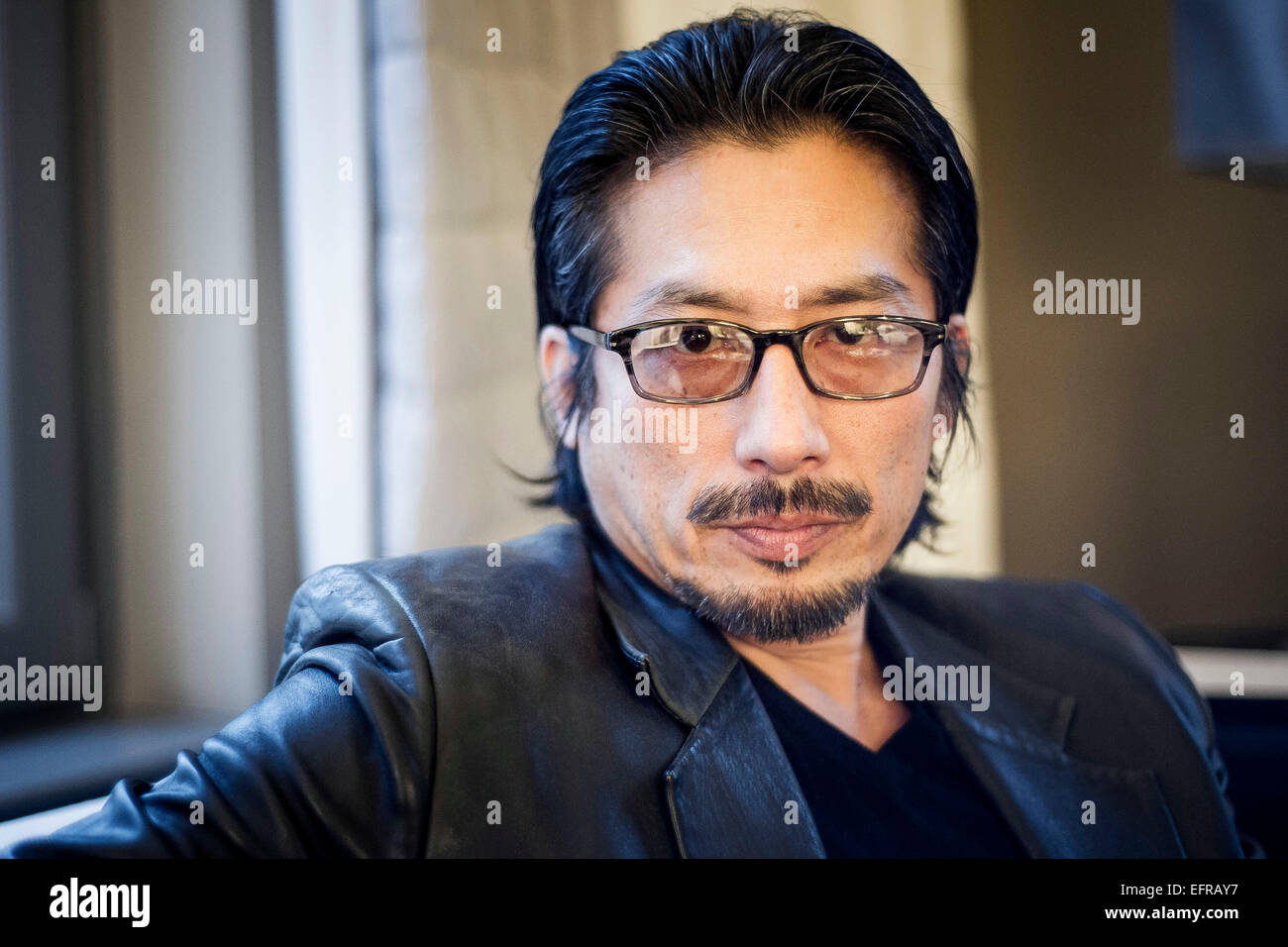 Actor Hiroyuki Sanada during an interview for 'Mr. Holmes' at the 65th ...